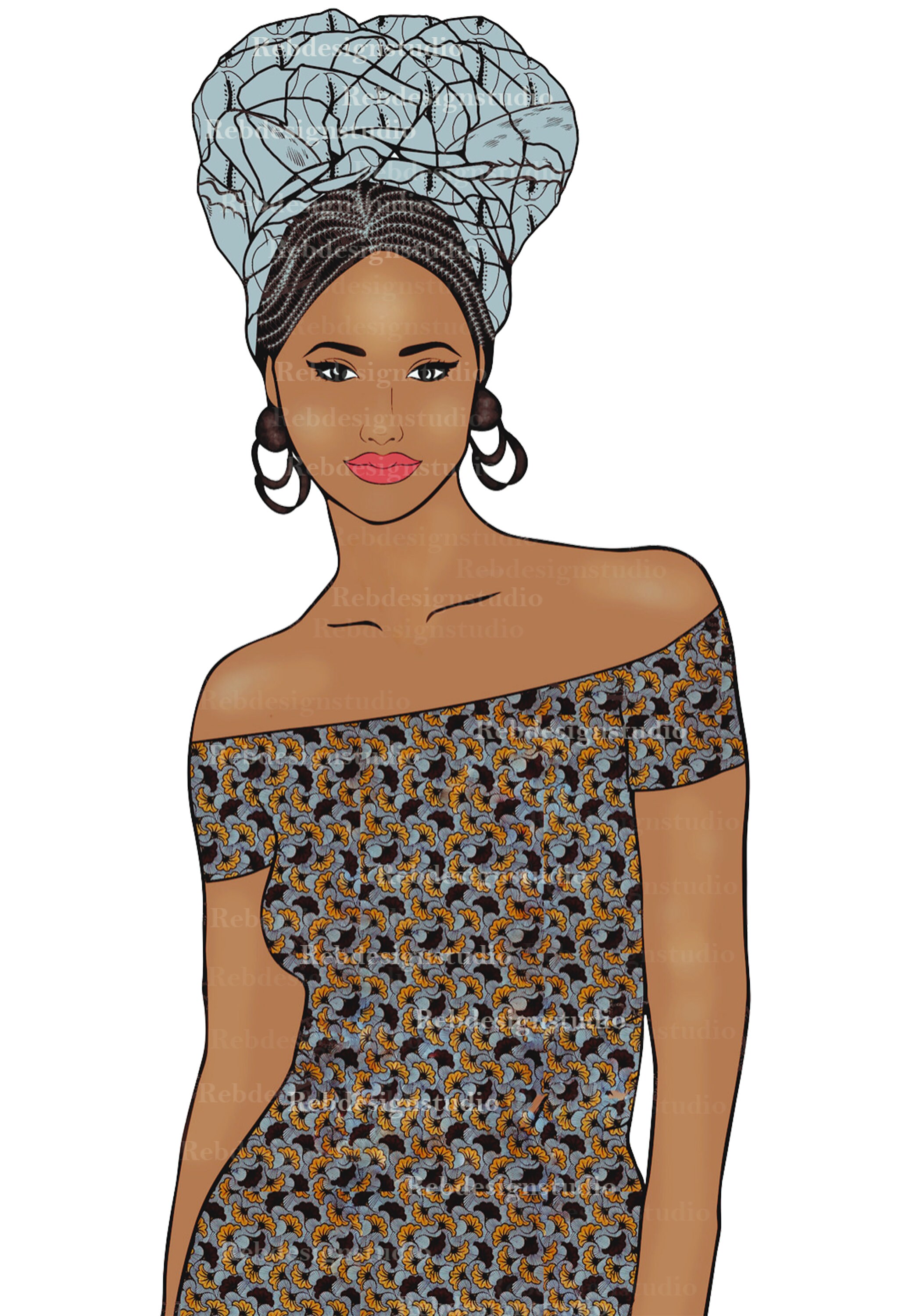 African American Clipart, Afro Girl Clipart, Woman Clipart, Fashion ...