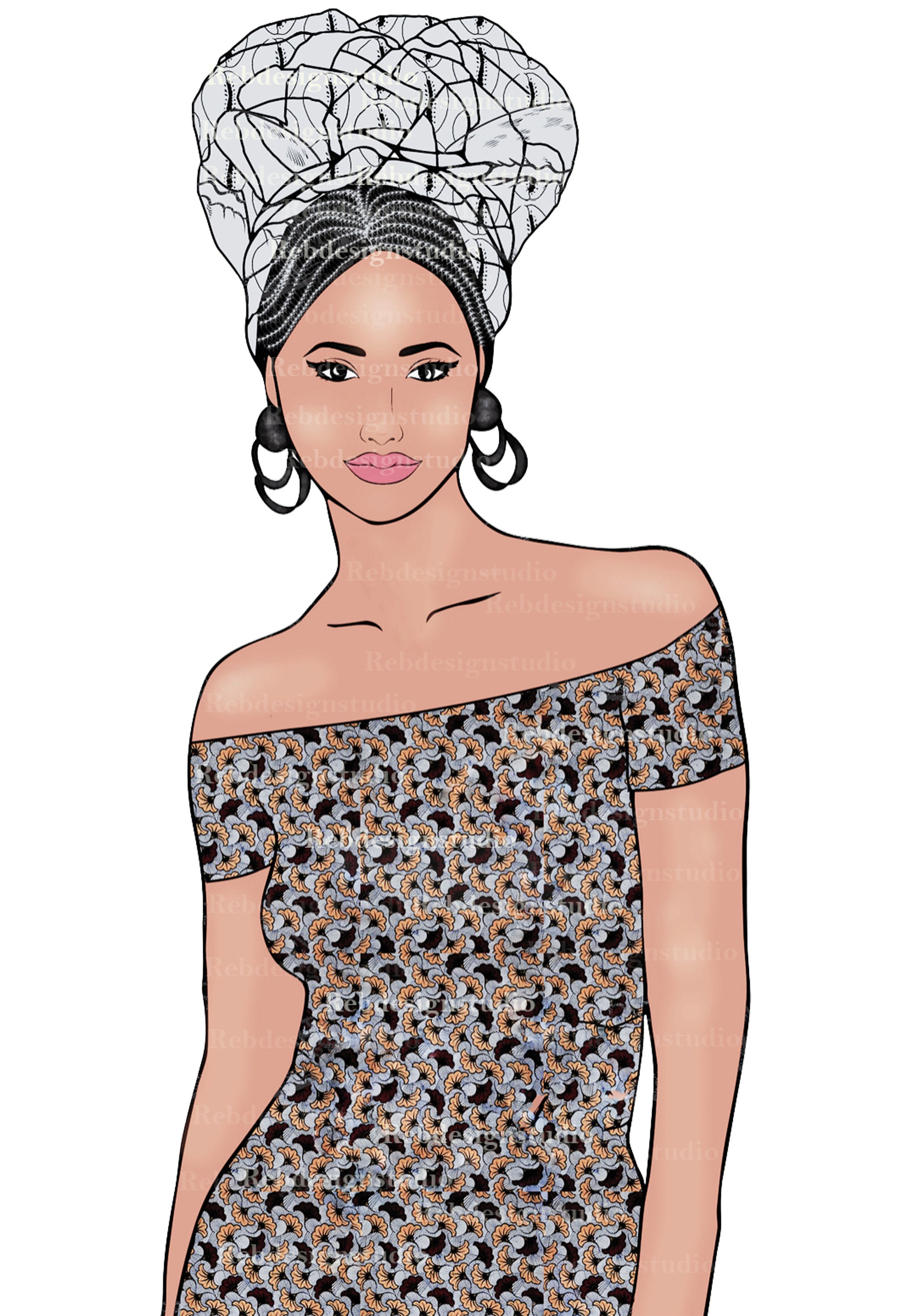 African American Clipart, Afro Girl Clipart, Woman Clipart, Fashion ...