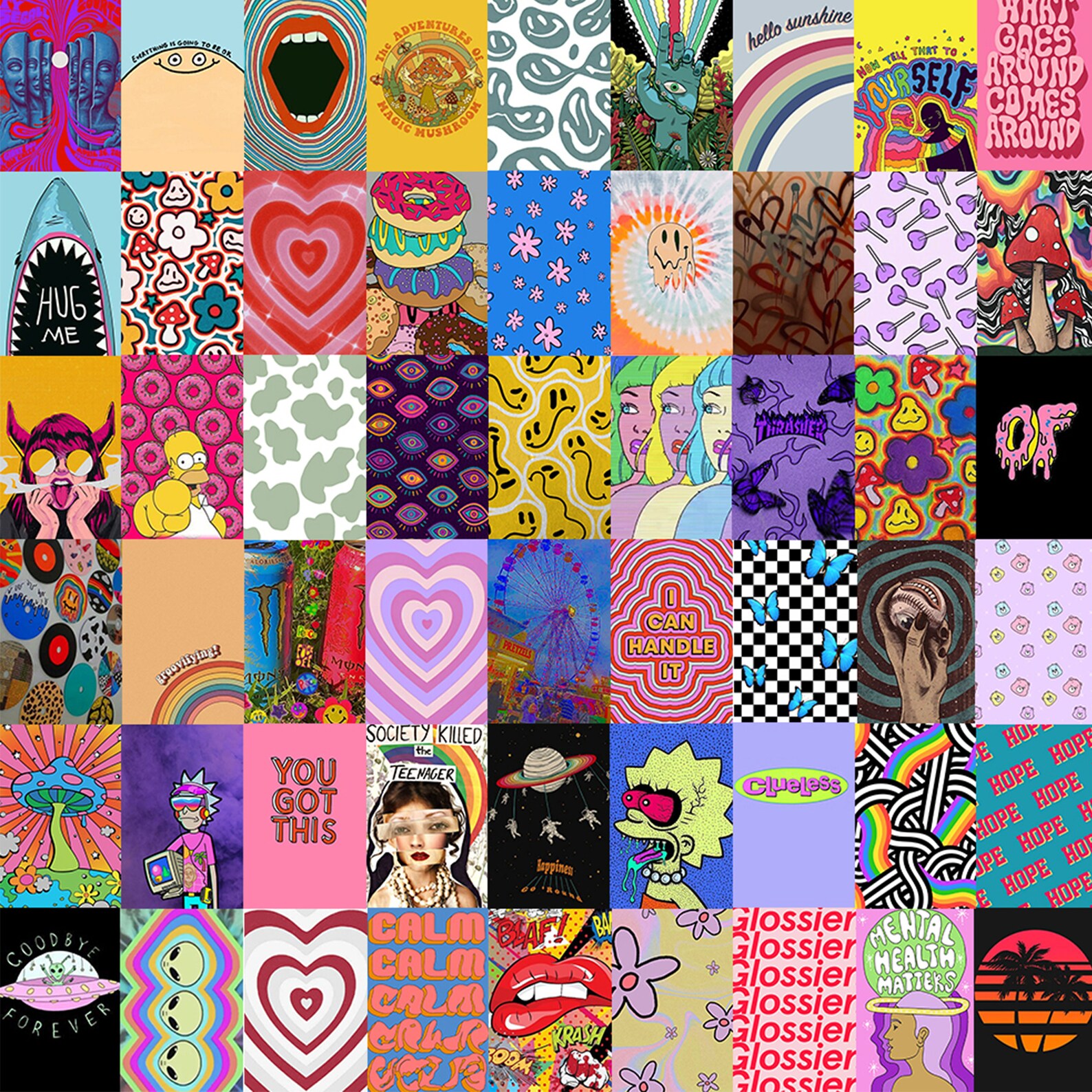 Indie Kid Digital Collage Kit Indie Wall Collage Aesthetic - Etsy