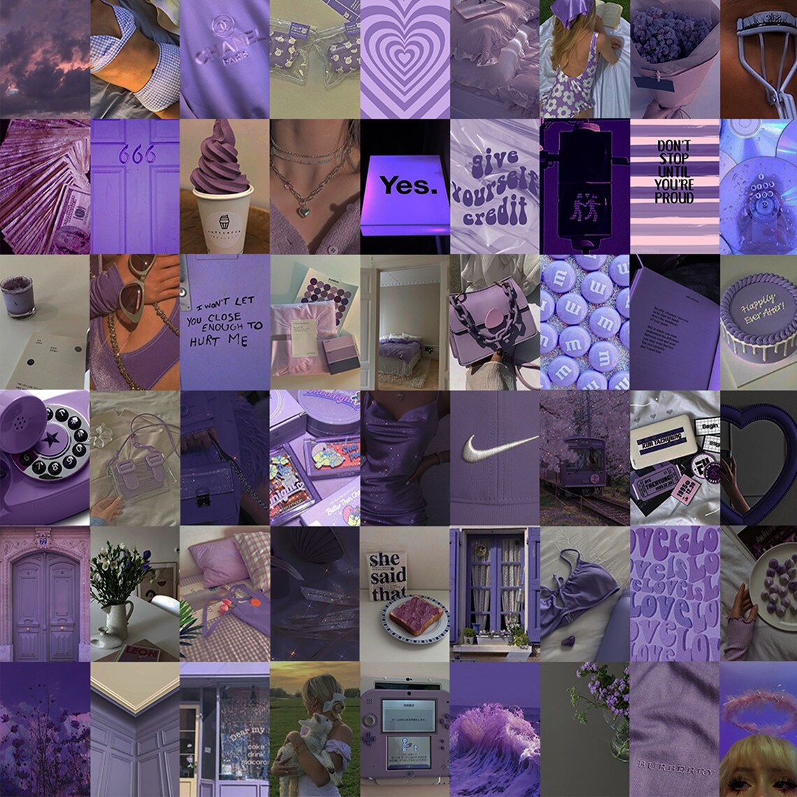 Boujee Purple Aesthetic Digital Wall Collage Purple Collage - Etsy