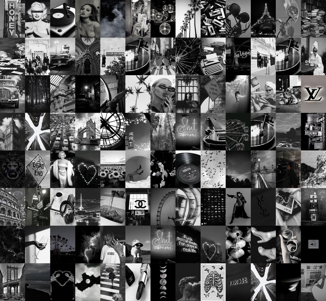 Vintage Black & White Wall Collage Kit | Boujee Black and White ...