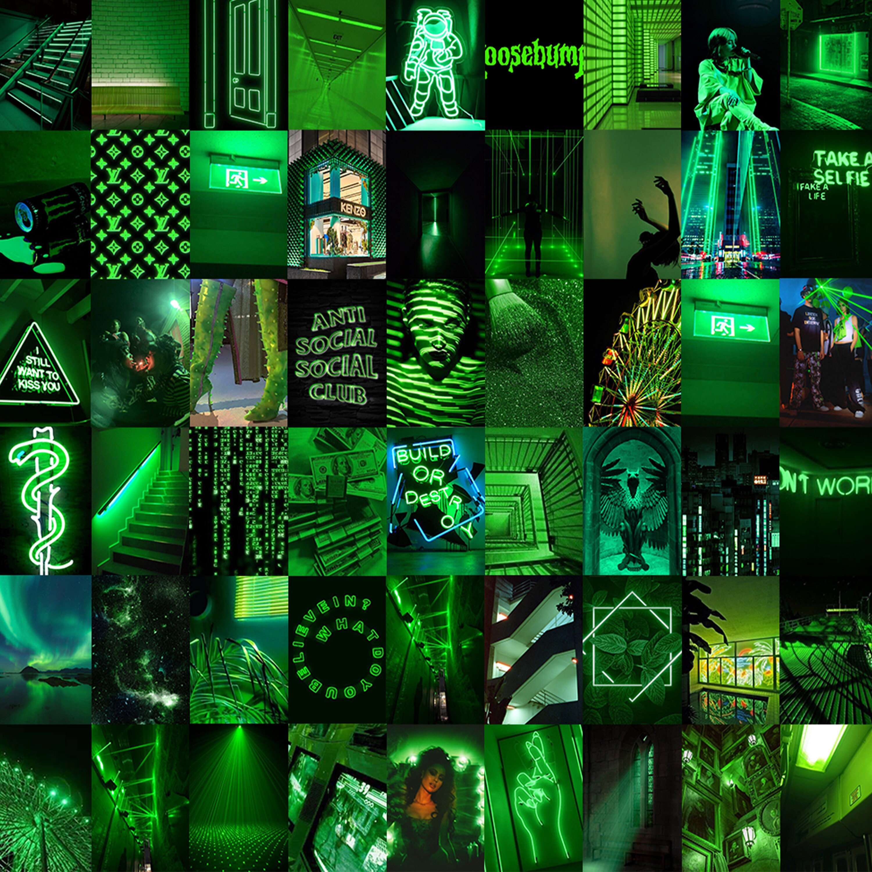 150boujee Green Aesthetic Digital Collage Kit Dark Green - Etsy