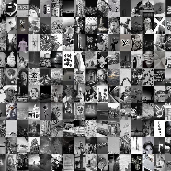 Wall Collage Kit Black and White - Etsy