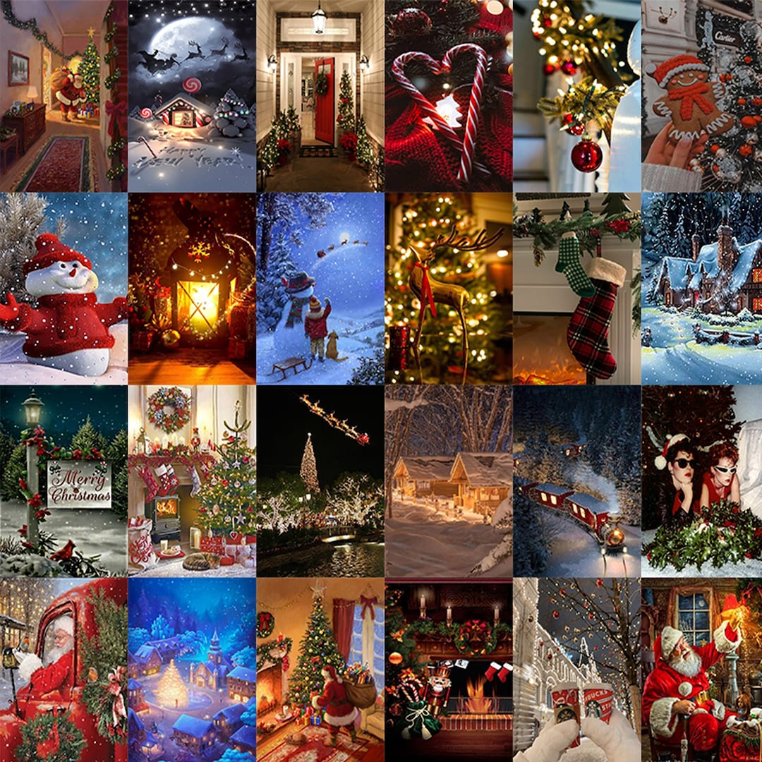 100|PCS Christmas Wall Collage Kit, Christmas Collage Kit, Winter Wall ...