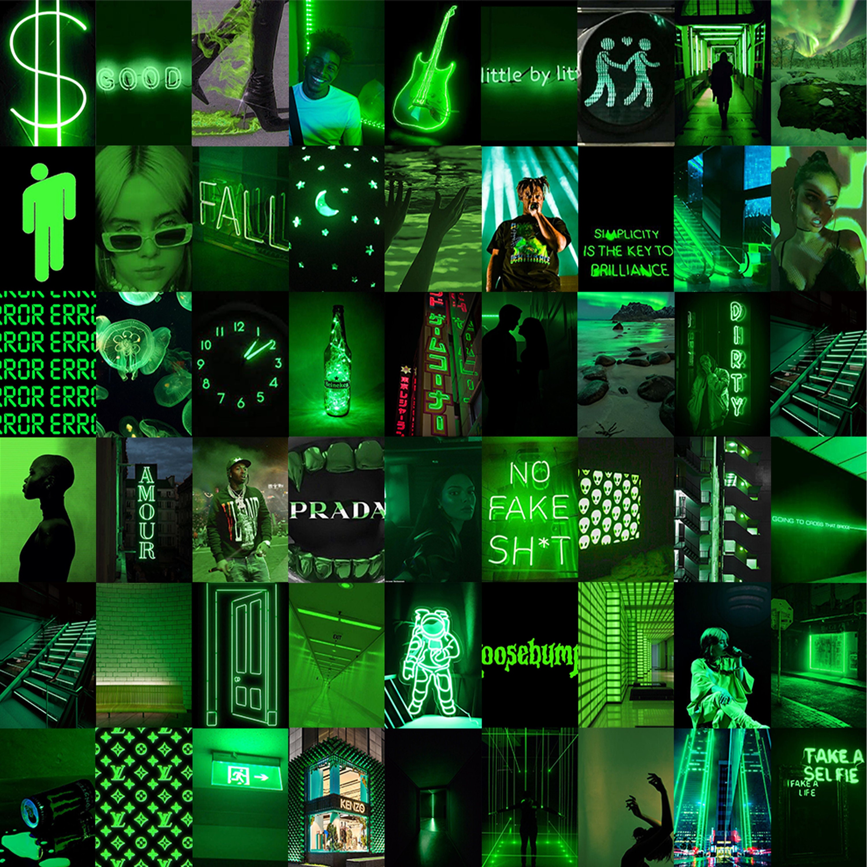 150boujee Green Aesthetic Digital Collage Kit Dark Green - Etsy