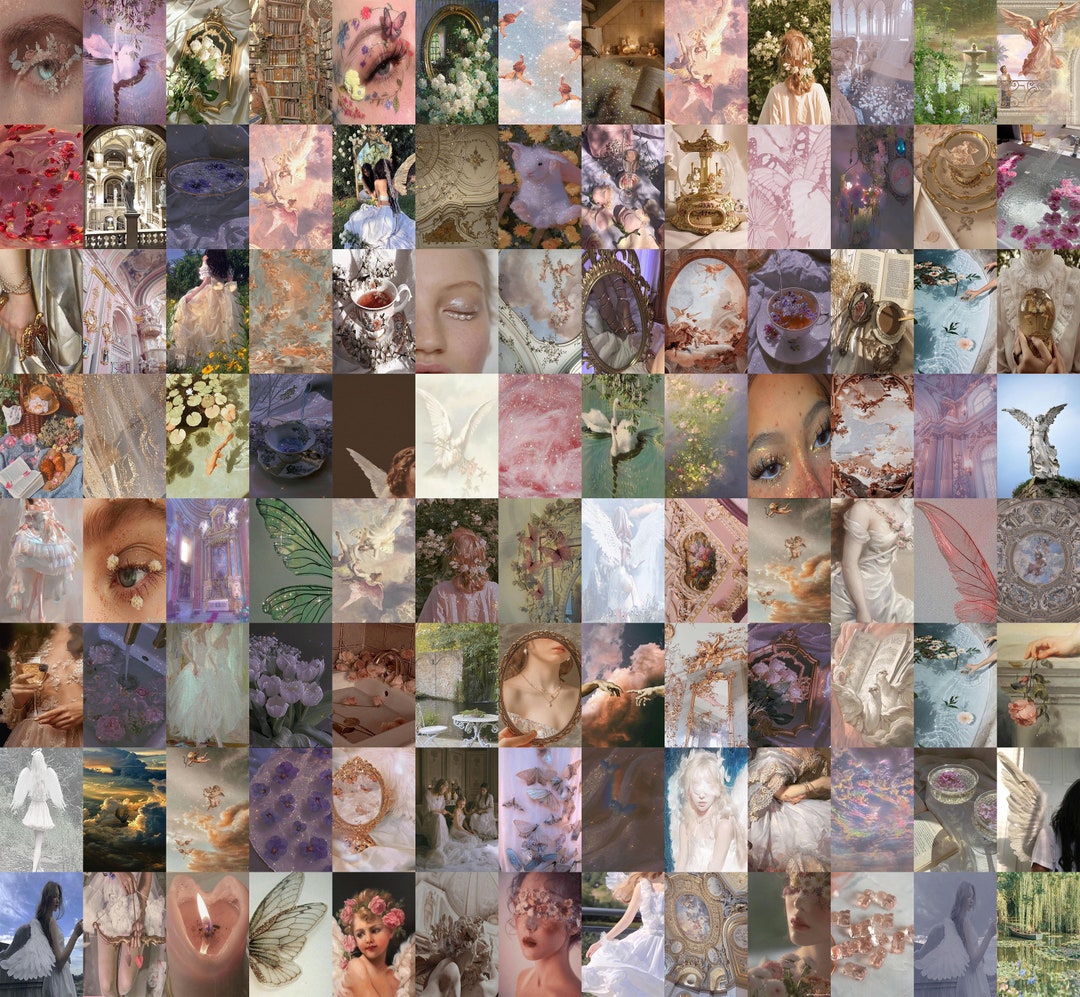 100| PCS Angel Core Aesthetic Wall Collage Kit | Dreamy Wall Art ...