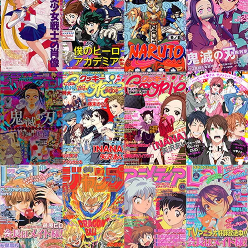 Anime Cover Digital Collage Kit Anime Wall Collage Anime - Etsy