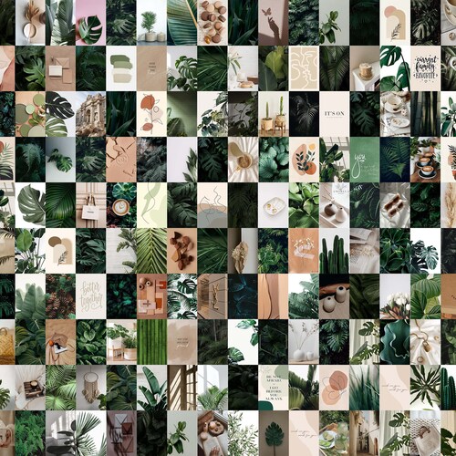Dark Emerald Green Aesthetic Wall Collage Kit 40 PCS Boho - Etsy