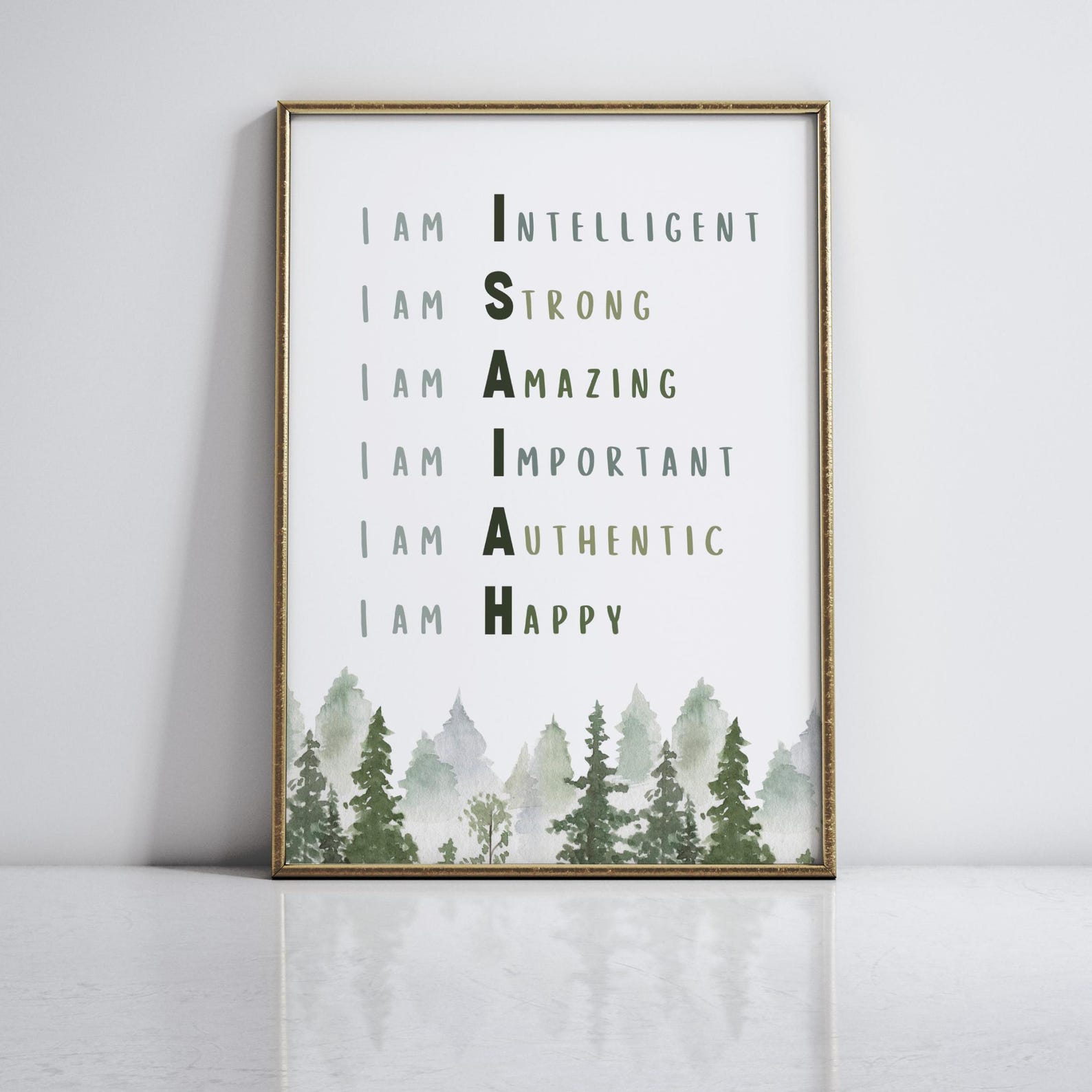 Custom Acrostic Name Poem Wall Art – "i Am" Positive Affirmations ...