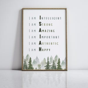 Custom Acrostic Name Poem Wall Art – "i Am" Positive Affirmations ...