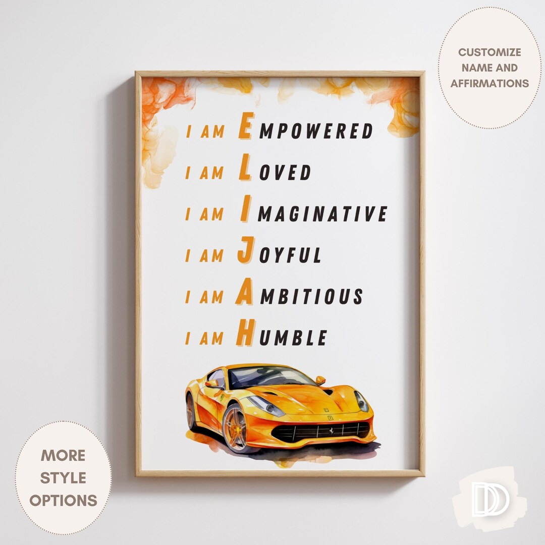 Personalized Name Poem - Acrostic Poem Affirmations Wall Art – Car ...