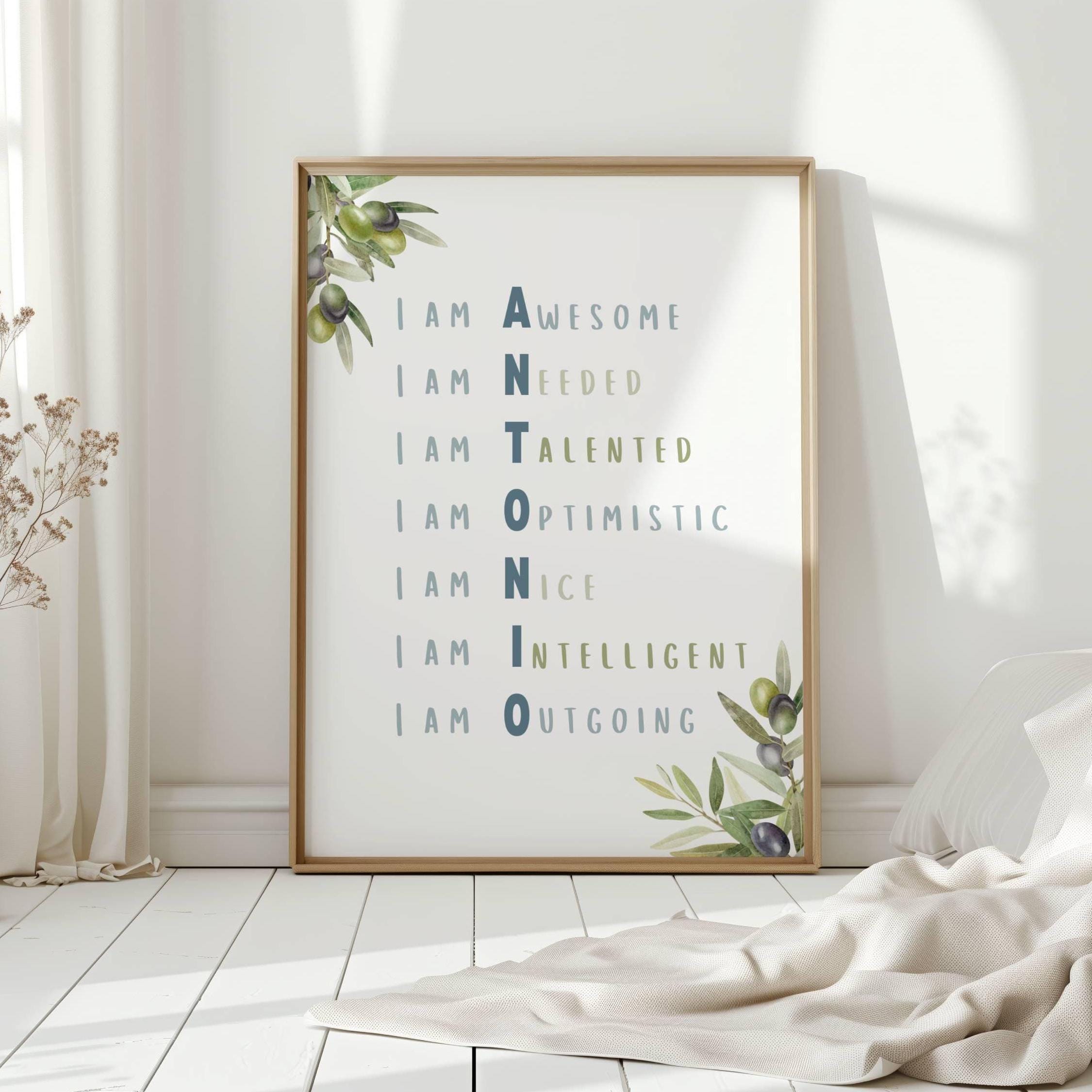 Custom Acrostic Name Poem Wall Art – "i Am" Positive Affirmations ...