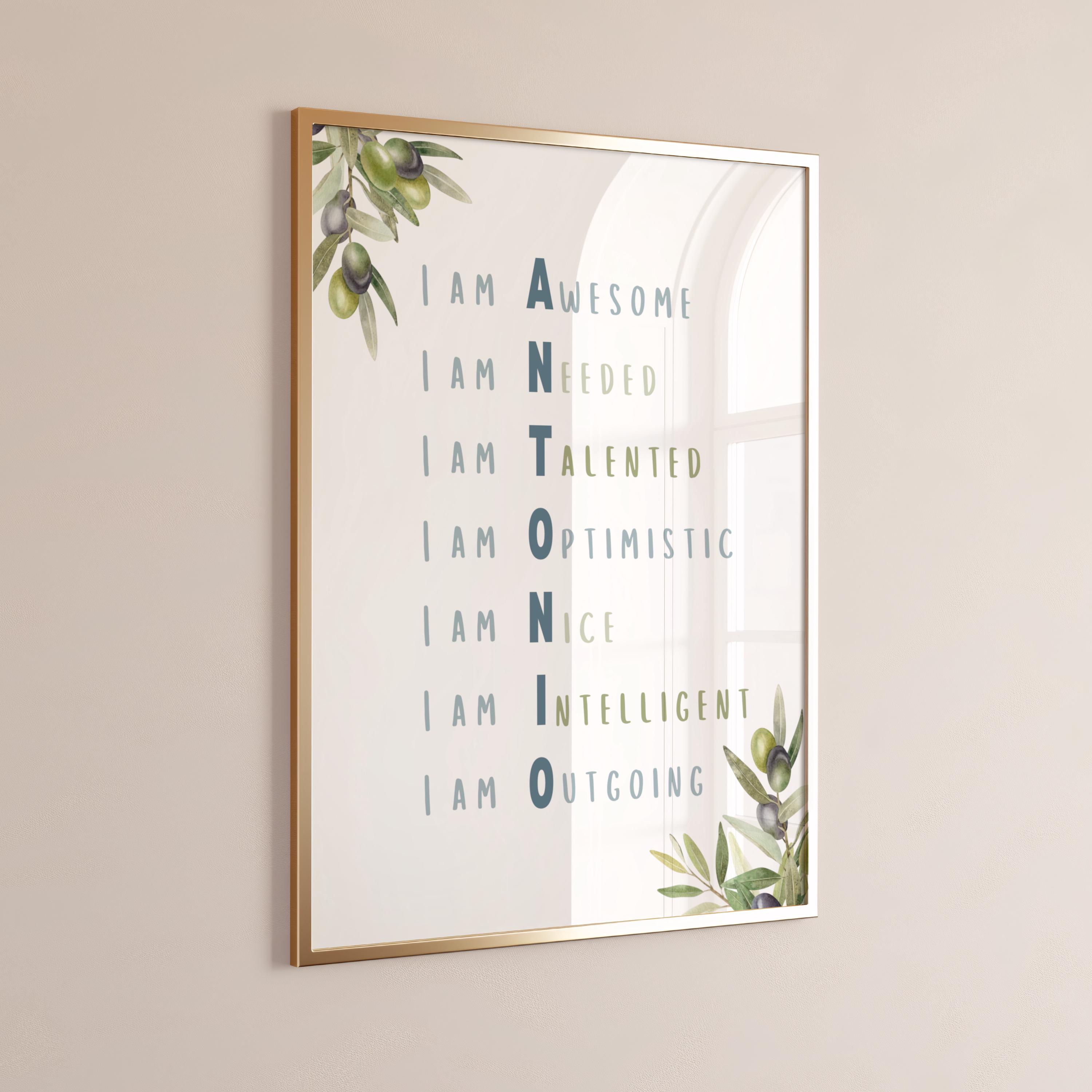 Custom Acrostic Name Poem Wall Art – "i Am" Positive Affirmations ...