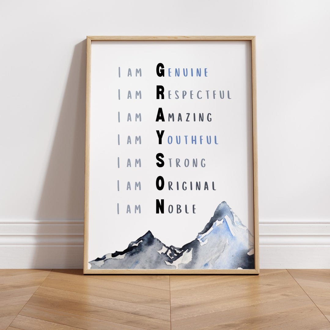 Custom Acrostic Name Poem Wall Art – "i Am" Positive Affirmations ...