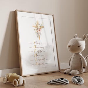 Custom Acrostic Name Poem - Christian "i Am" Affirmations With Floral ...