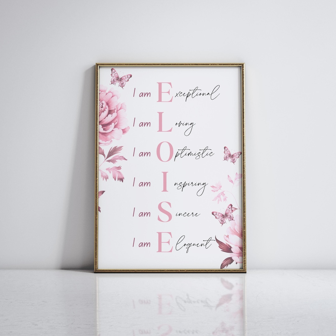 Printable Custom Name Poem - Positive Affirmations Acrostic Wall Art ...