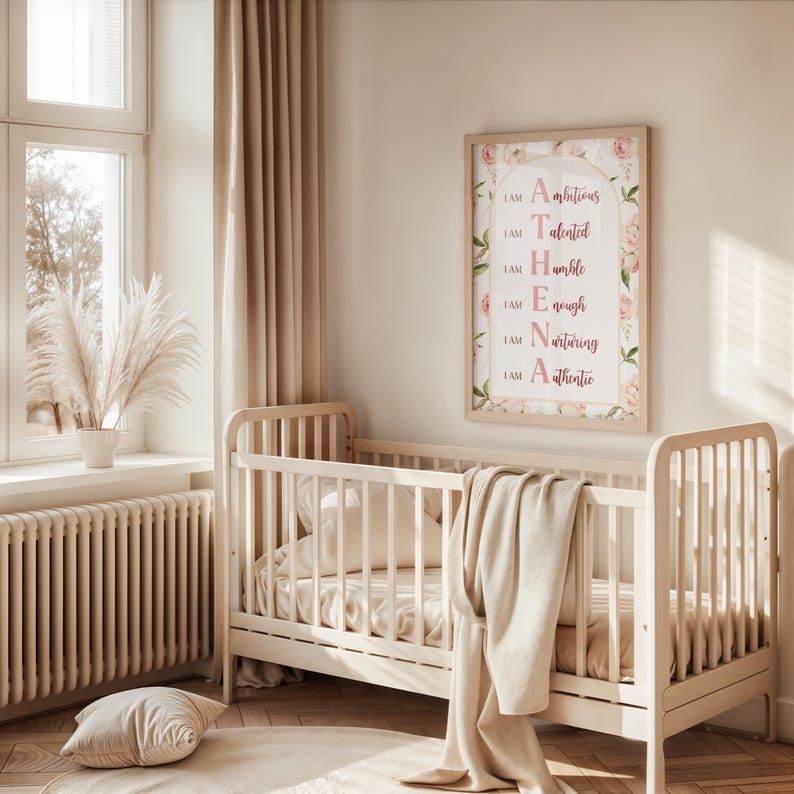 Custom Acrostic Name Poem Floral Wall Art – "i Am" Positive ...