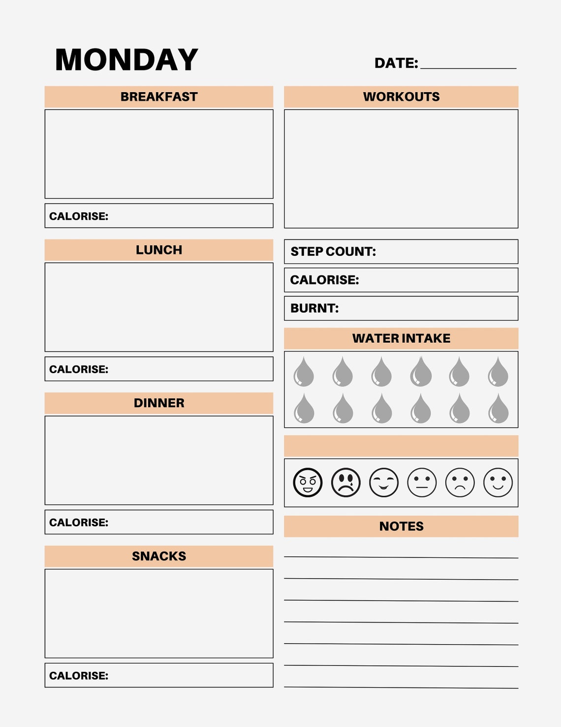 7 Day Food Diary - Digital Planner for Meal Tracking, Macros, and ...