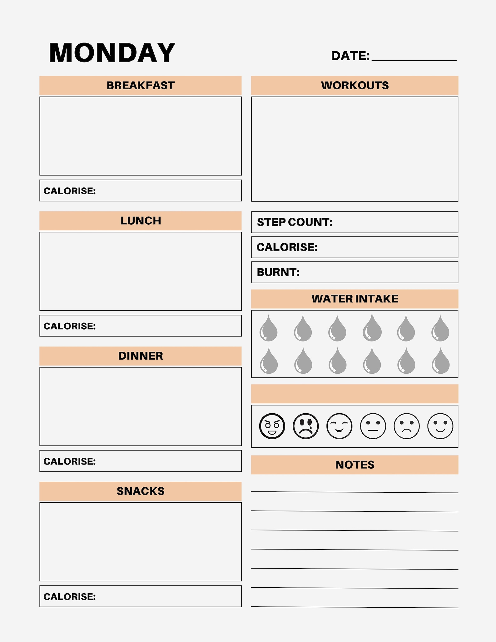 7 Day Food Diary - Digital Planner for Meal Tracking, Macros, and ...