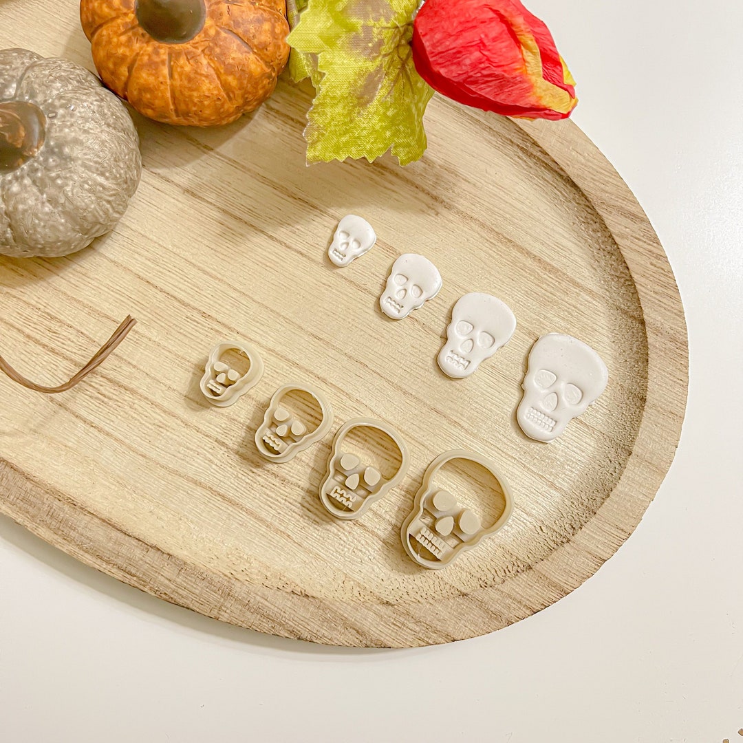 Skull Polymer Cutter With Bone, Halloween Cutter, Skull Polymer Clay ...