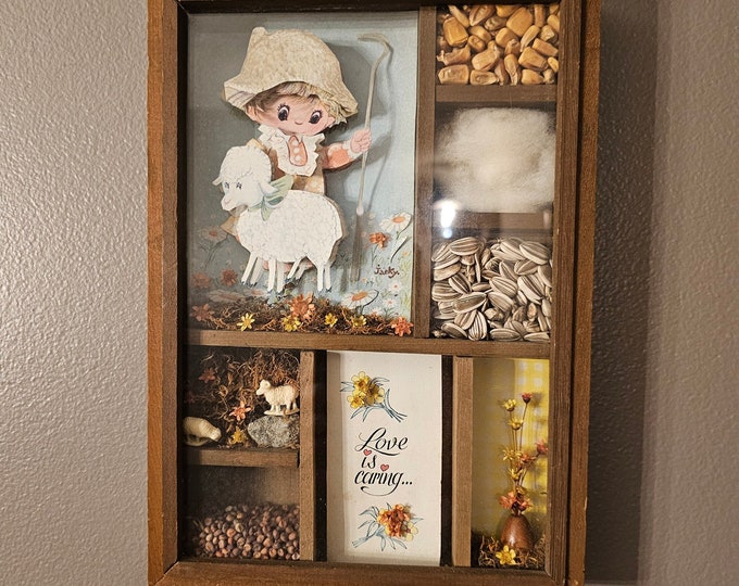 Vintage Wooden Diorama Shadow Box With Glass Front Covering - Ecology ...