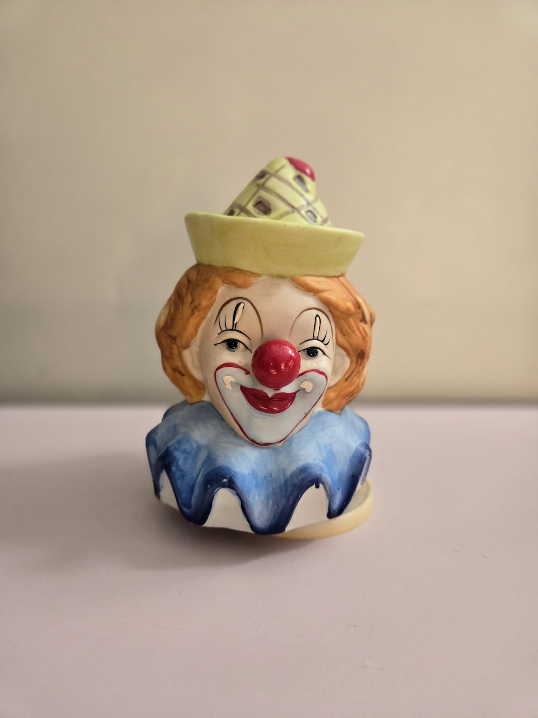 Vintage Bisque Ceramic Clown Spinning Music Box, Vintage Revolving ...