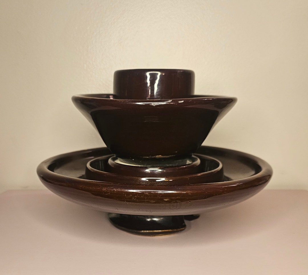 Vintage Brown Ceramic Electrical Insulator – Three Tier Utility ...