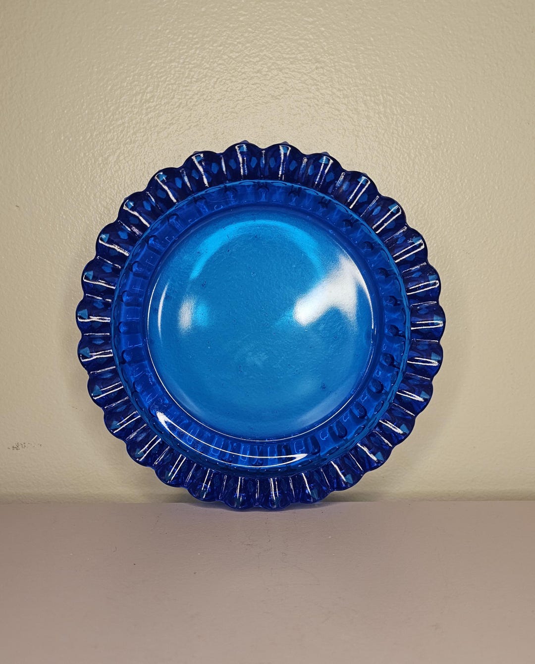 Vintage Fenton Colonial Blue Hobnail Round Ashtray 6.25" Retro Glass - Etsy