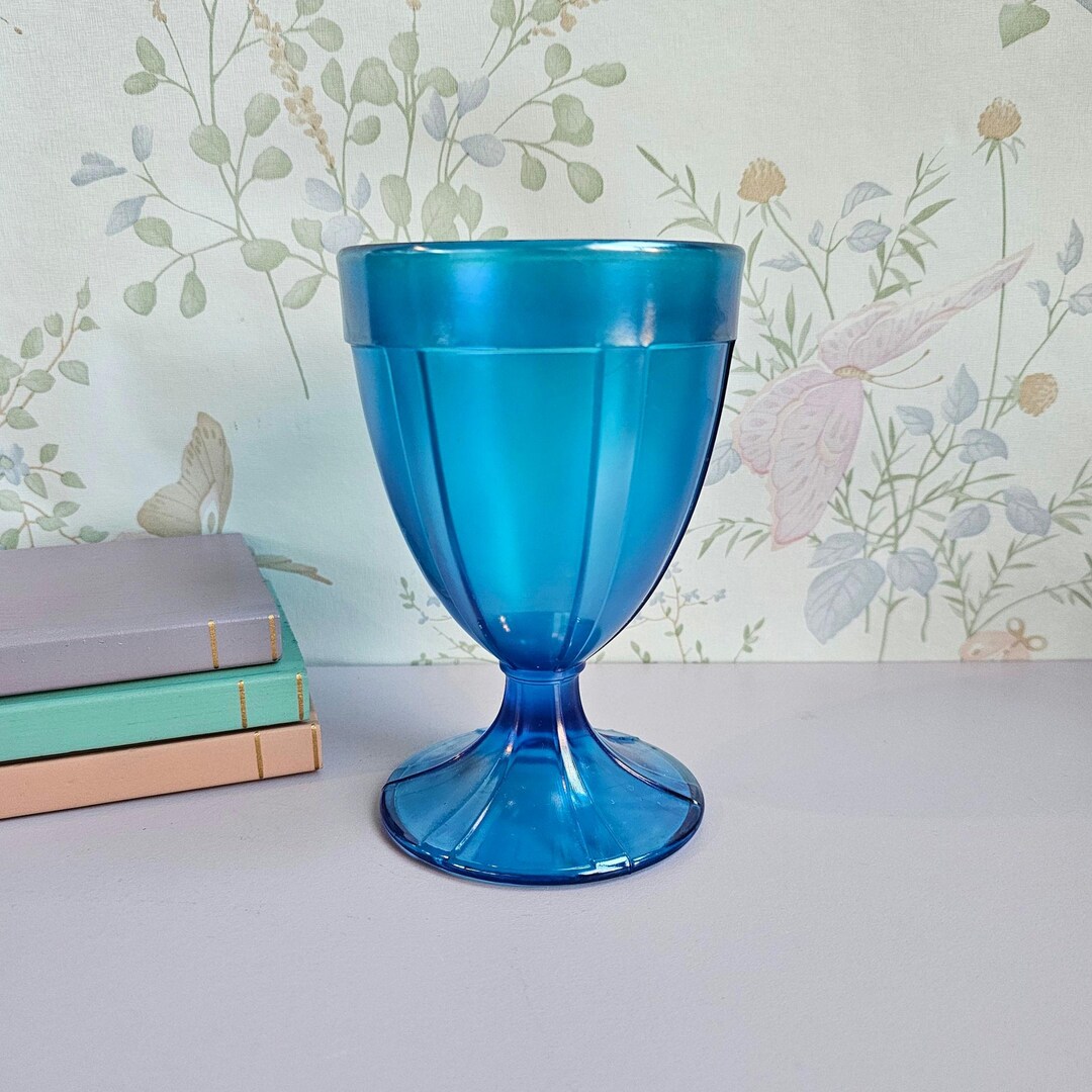 1920s Fenton Celeste Blue Candy Jar Base Iridescent Glass Excellent Art ...
