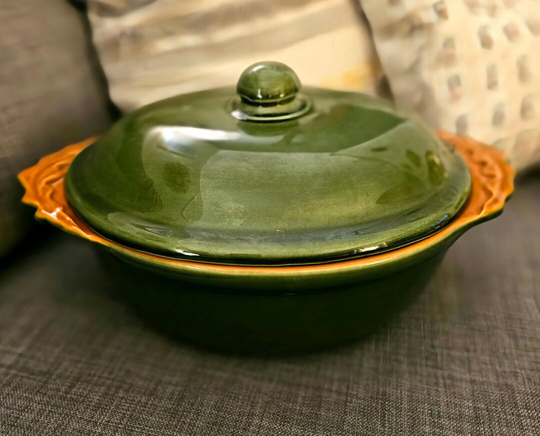 Vintage Large Appolia Autumn Leaves Graded Casserole Dish and Matching ...