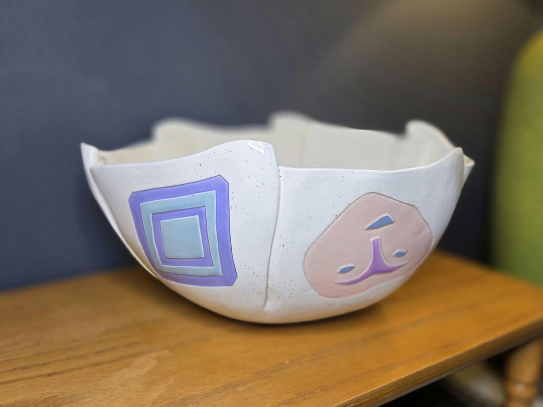 Vintage Post Modern Southwestern Ceramic Bowl by Barbara Demery, Signed ...