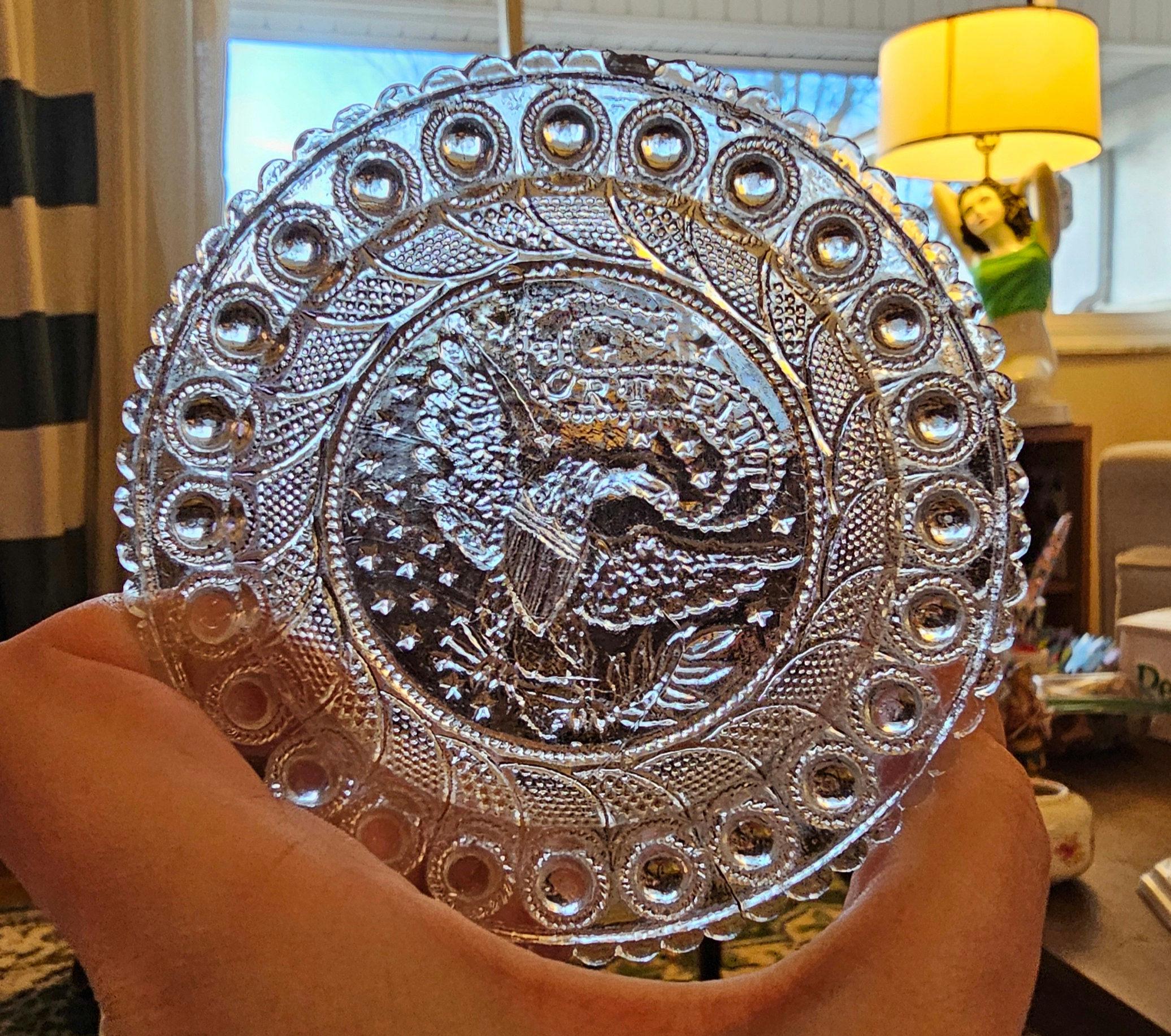 Antique EAPG Sandwich American Glass Cup Plate Eagle Group Lee 676 ...