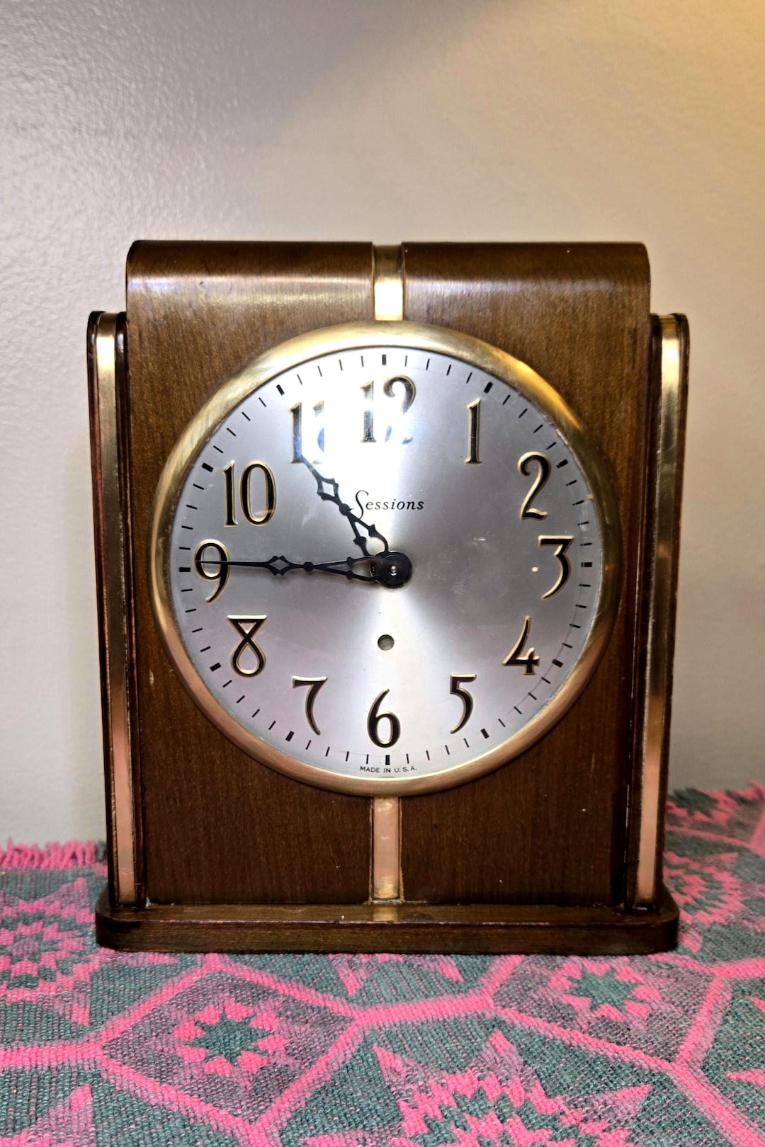 1930s Antique Sessions Art Deco Mantel Clock Table Top Electric Clock ...