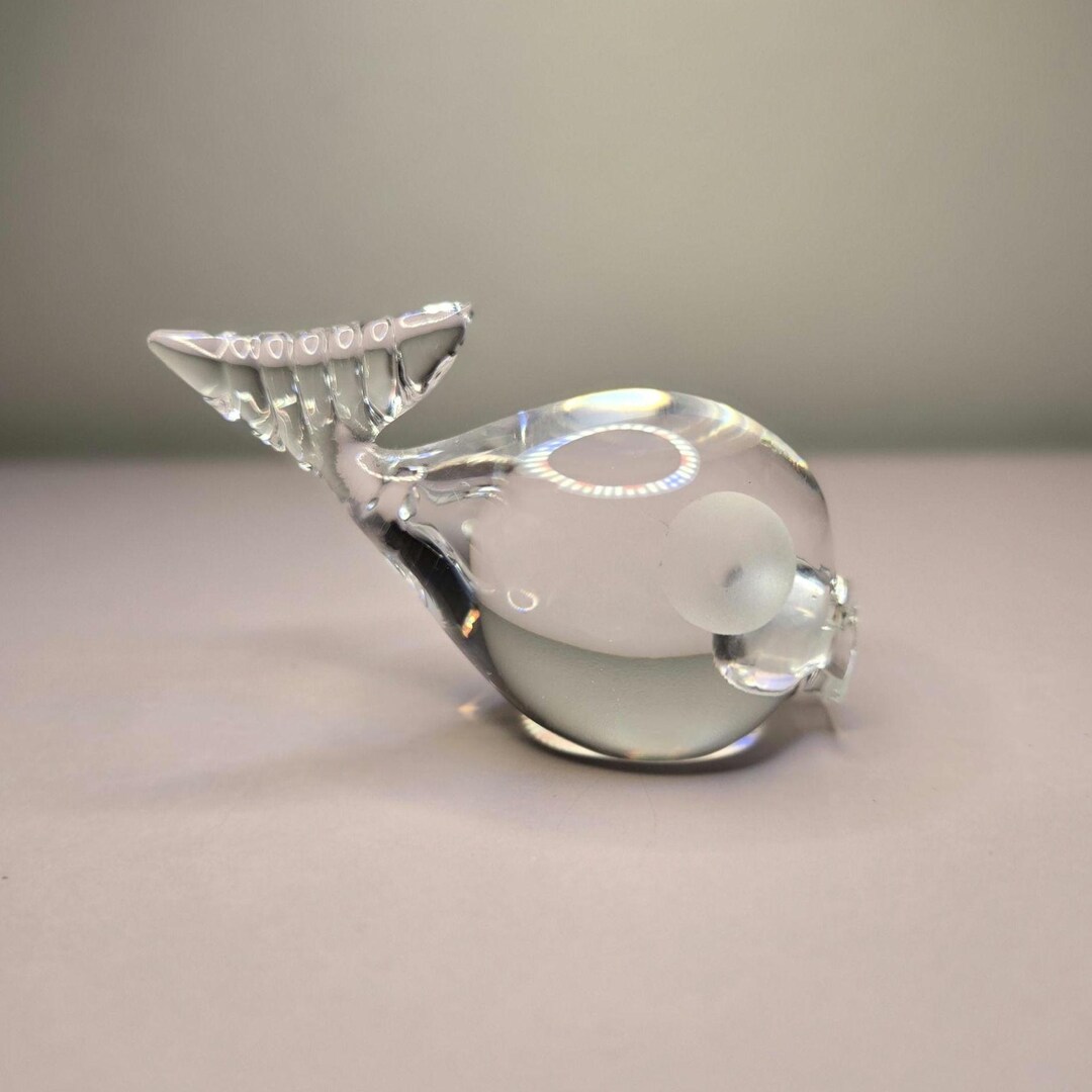 Vintage Hadeland Norway Art Glass Crystal Clear Blow Fish Figurine ...