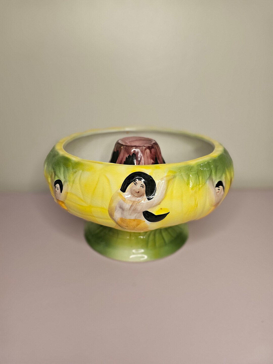 Scorpion Bowl 32 Oz Tiki Hula Girl Hand Painted Ceramic With Volcano ...
