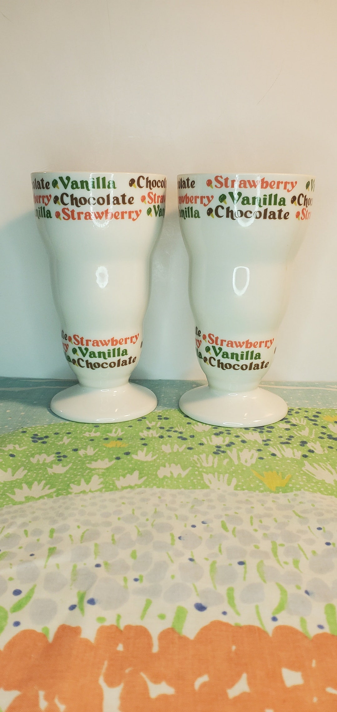 2 Vintage Ceramic Ice Cream Parlor Style Dishes - Etsy