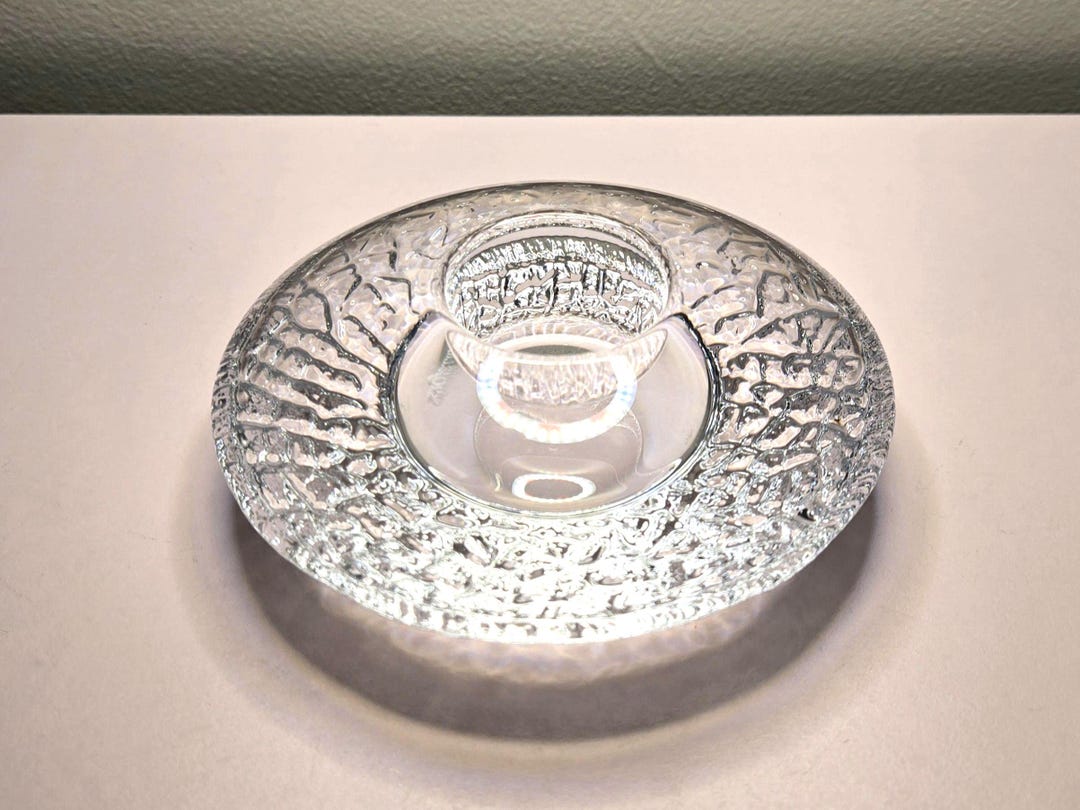 Orrefors Discus Votive Candle Holder Designed by Lars Hellsten for ...