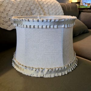 Cottagecore Oatmeal Cream Ruffled Fabric Lampshade by Illumination ...