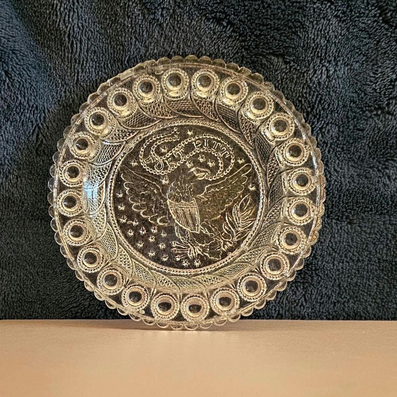 Antique EAPG Sandwich American Glass Cup Plate Eagle Group Lee 676 ...