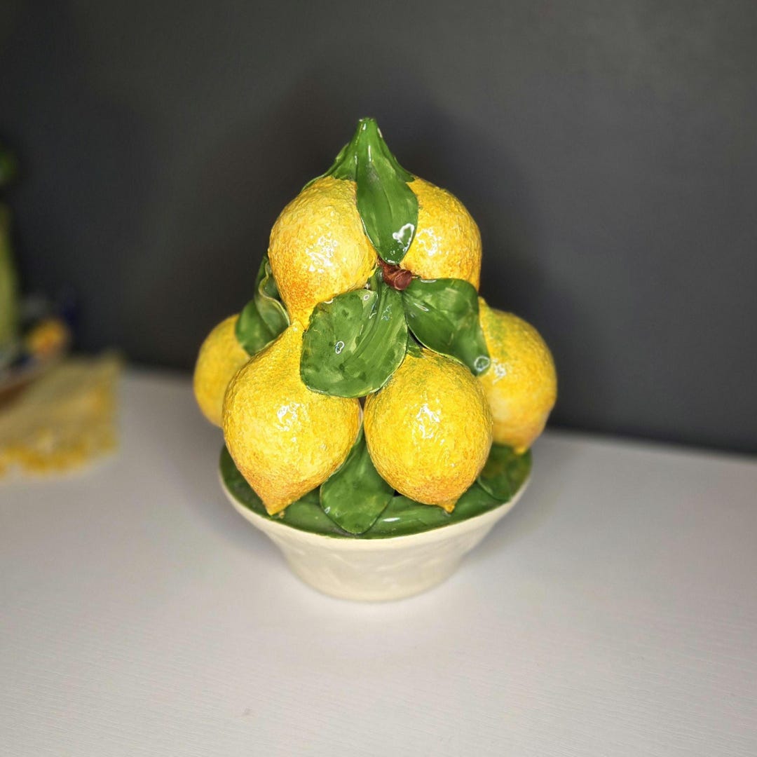 Italian Majolica Lemon Tree Capodimonte Figurine 10 Tall Ceramic - Etsy