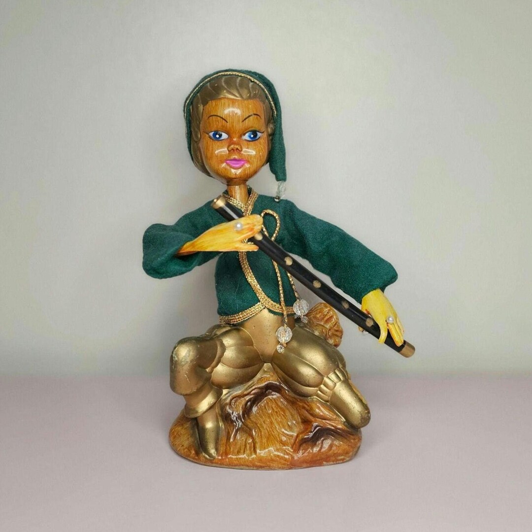 Vintage Tilso 1960s Pixie Doll Playing Musical Instrument Flute Doll ...