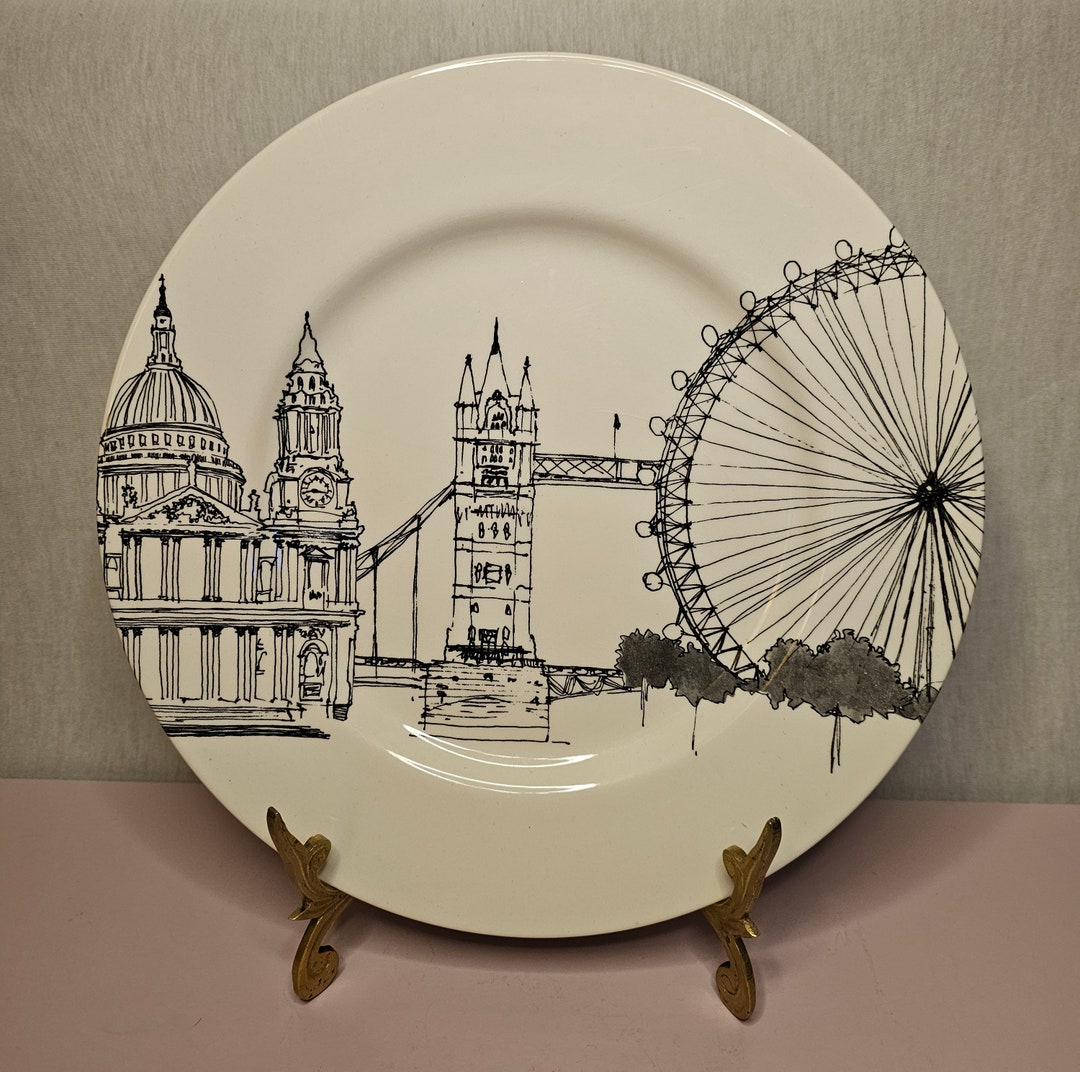 Royal Stafford "city Scenes - London/ferris Wheel" Dinner Plate 11 ...