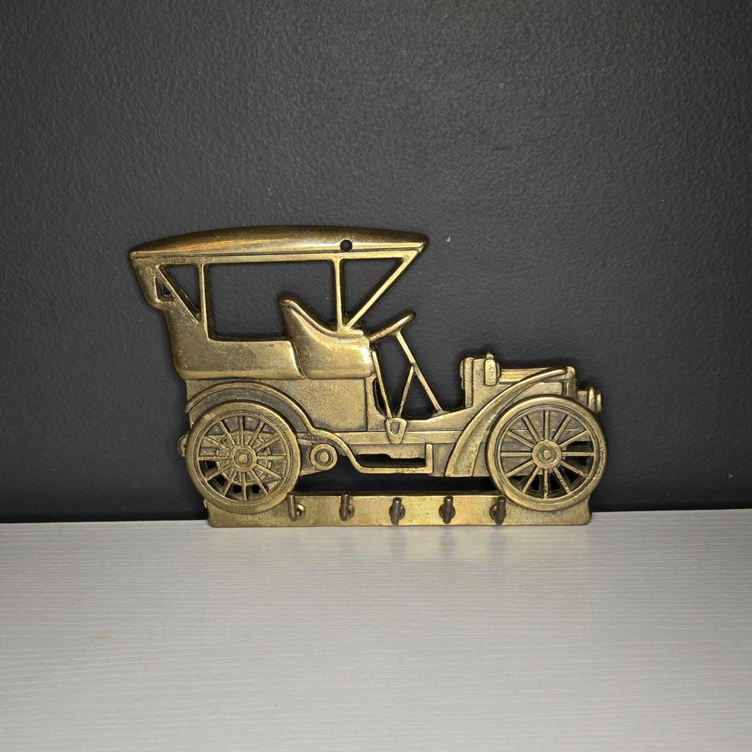 Vintage Brass Model T Key Ring Wall Holder 5 Hooks - Etsy