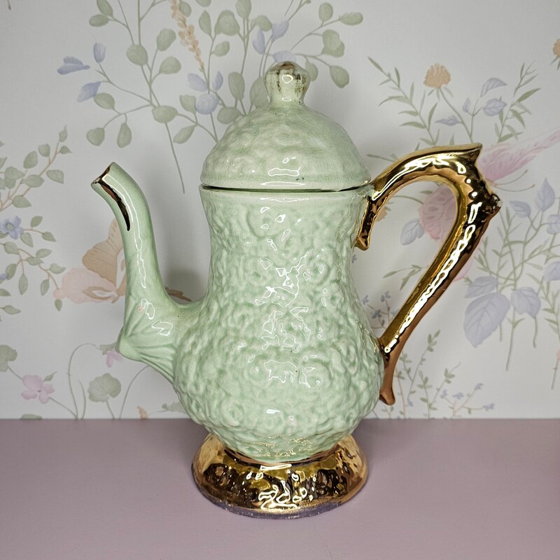 Green Teapot - Etsy