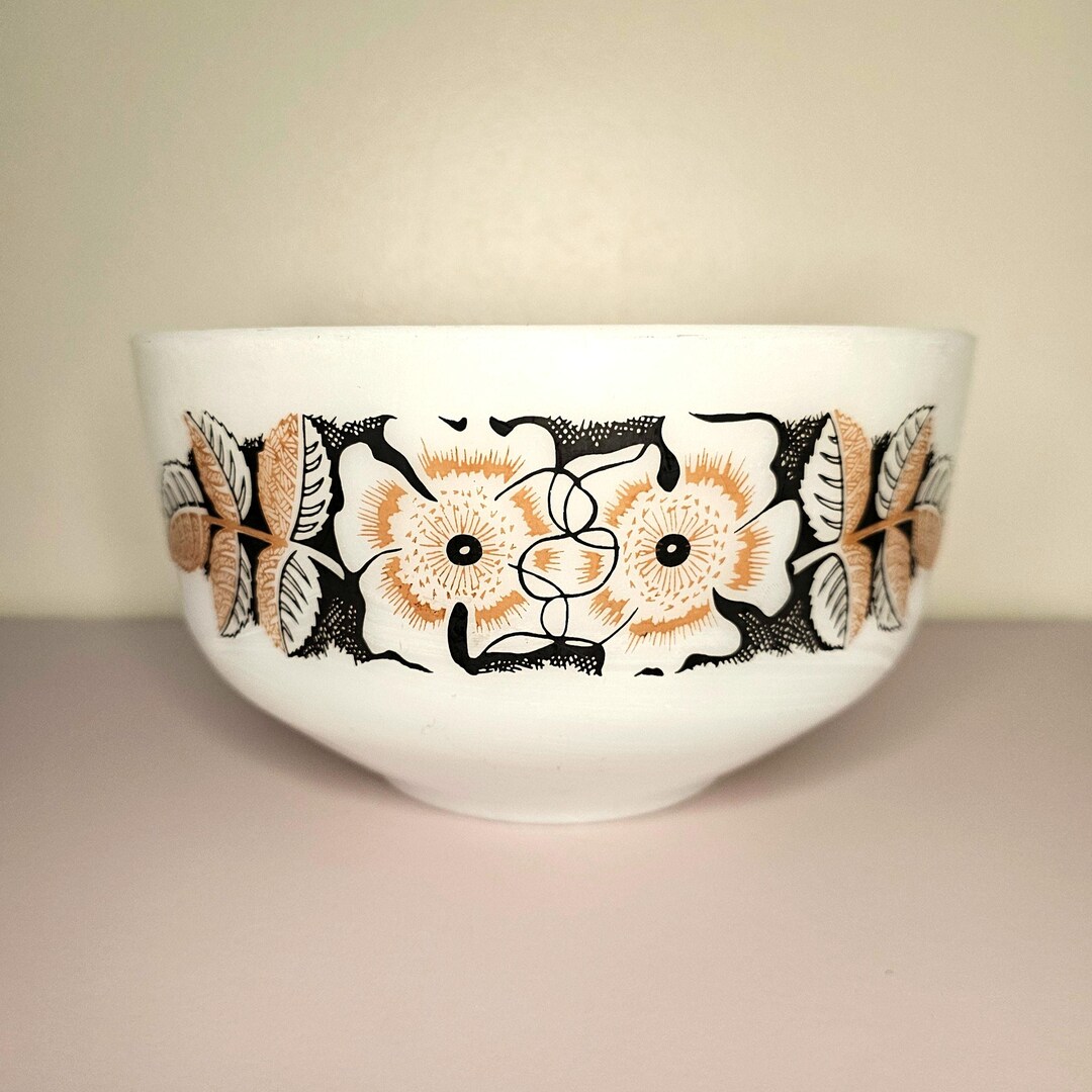 Vintage Fire-king “poppy” Mixing Bowl – Mid Century Anchor Hocking Milk ...