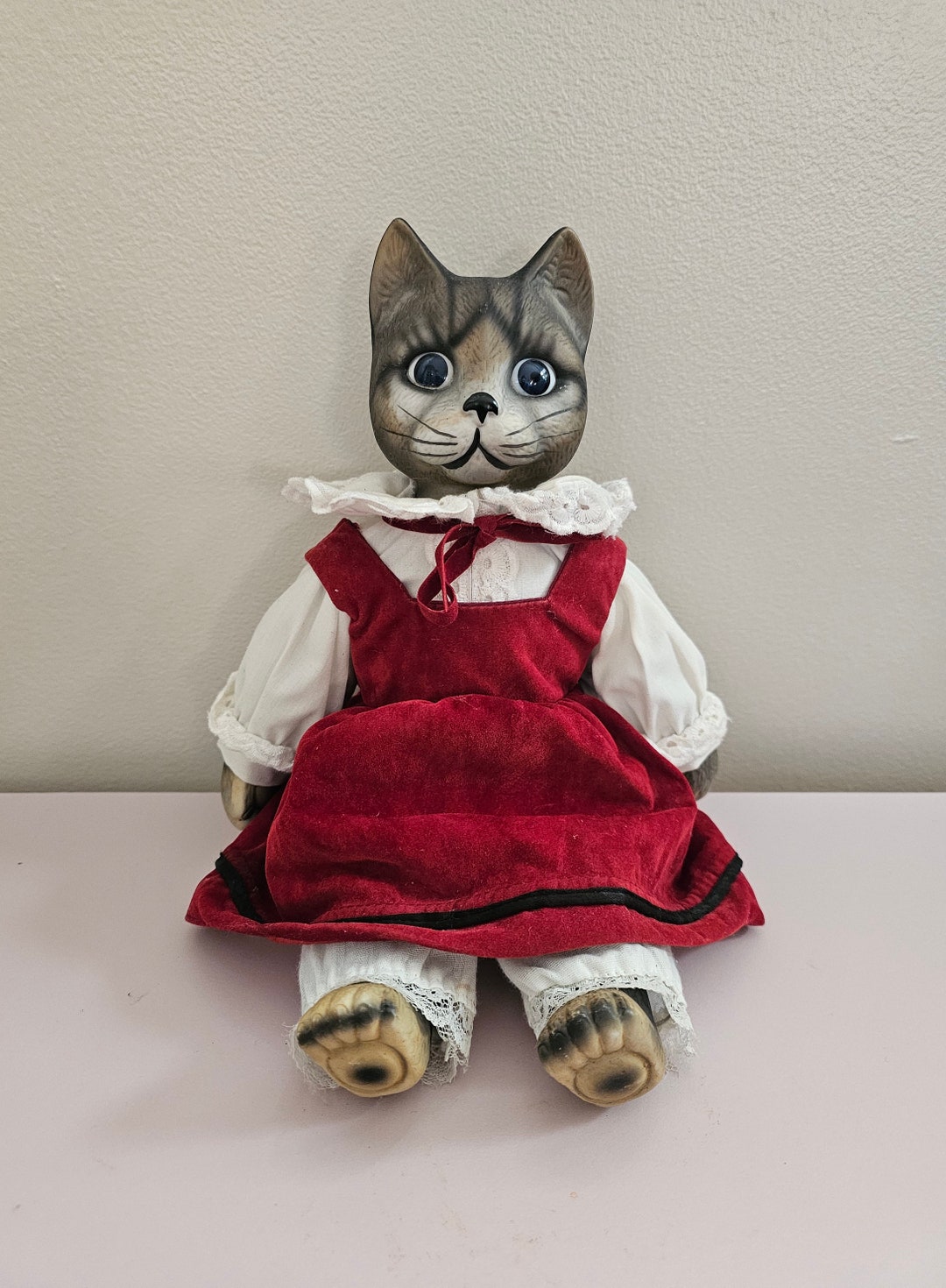 Victoria Ashlea Originals Cat Musical Wind up Porcelain Doll Gray 1983 ...