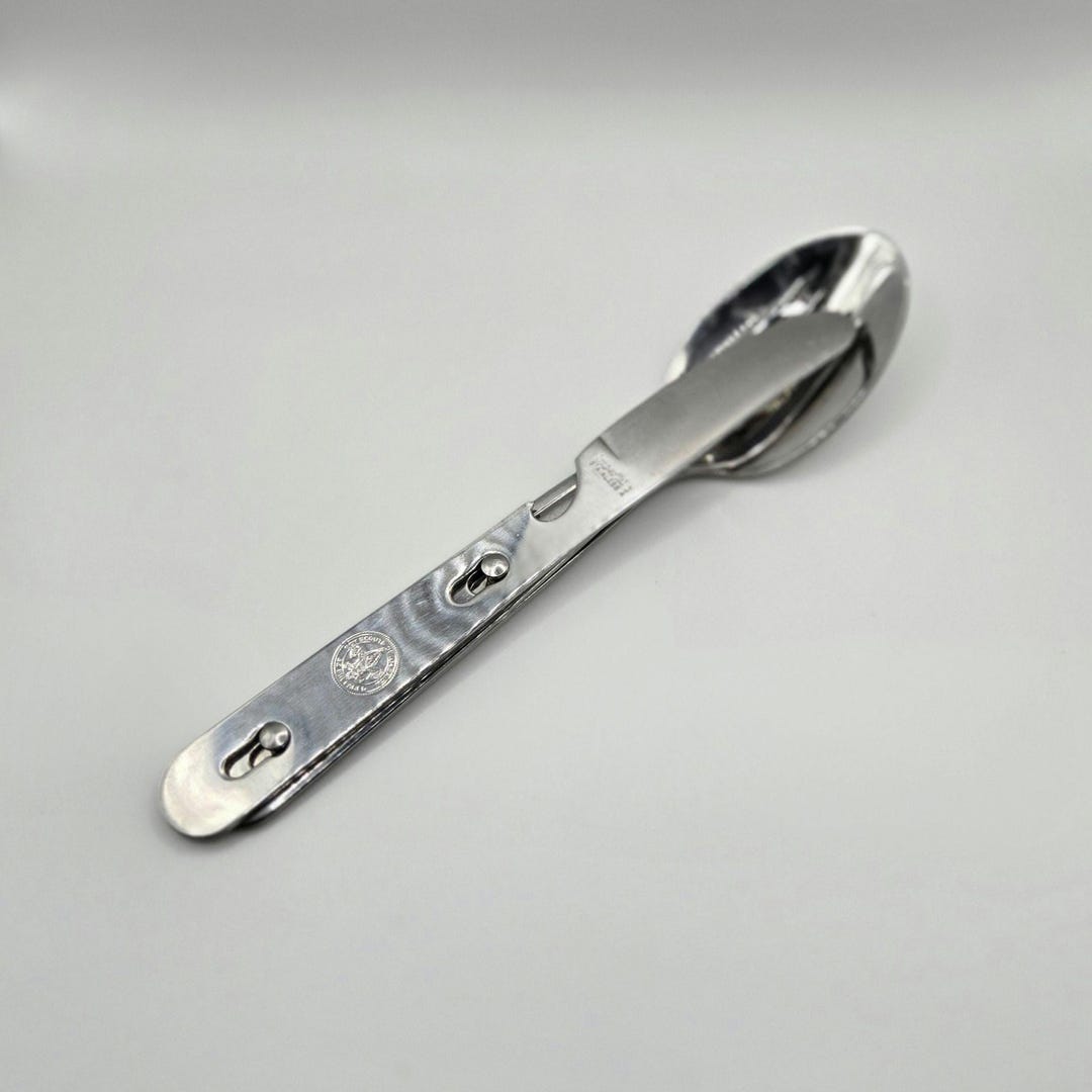 Vintage Boy Scout 3 Piece Utensil Set With Original Case Knife Spoon ...