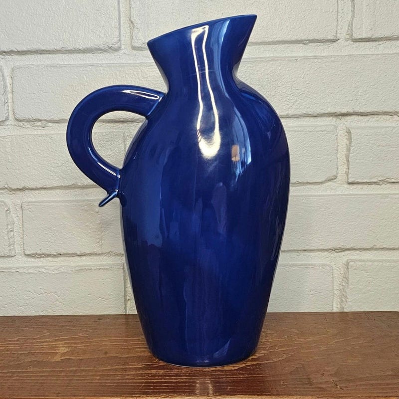 Blue Ceramic Pitcher - Etsy