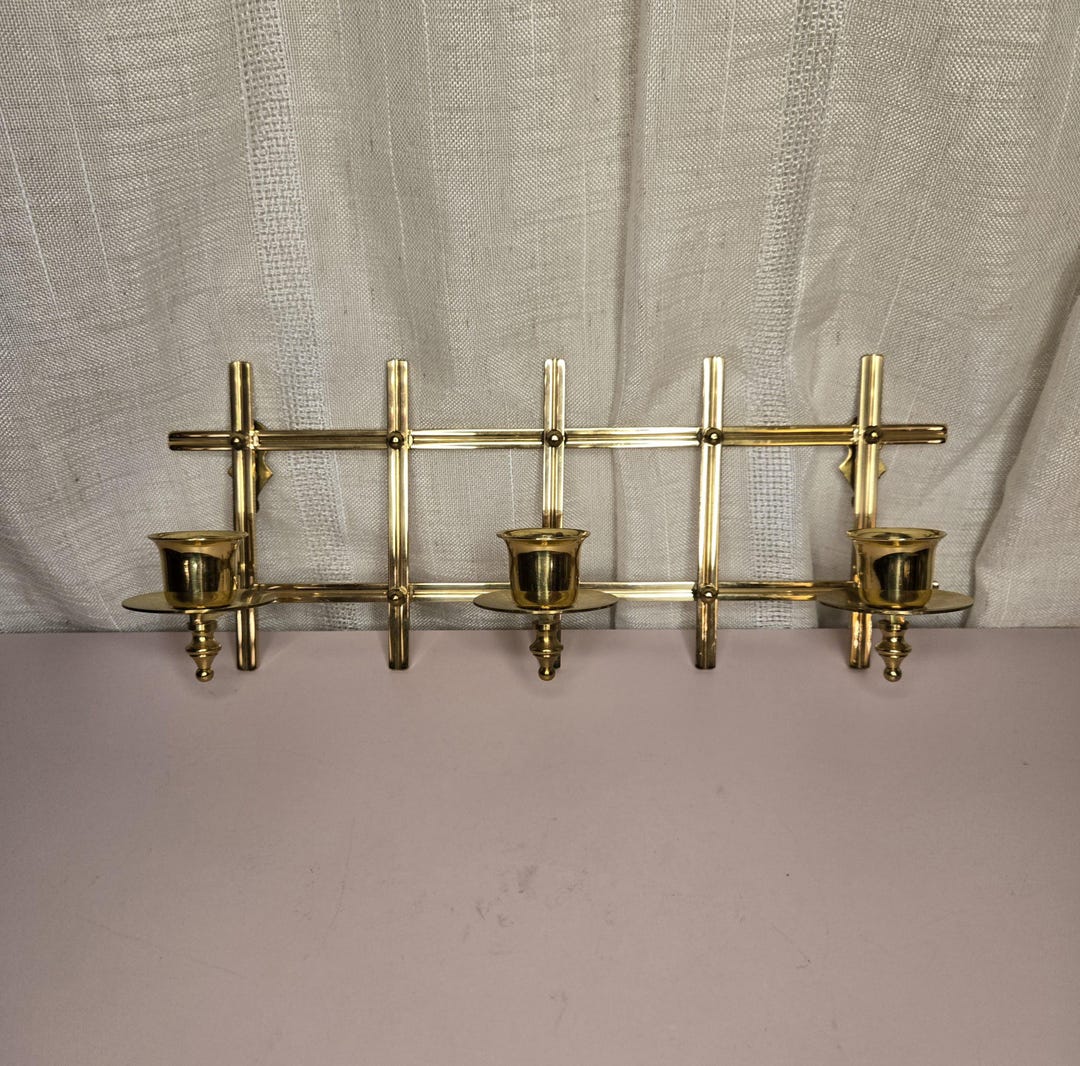 Vintage Brass Accordion Art Deco Style Wall Hanging Candelabra - Etsy