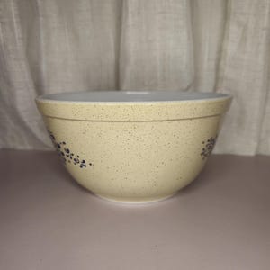 Vintage Pyrex Homestead Tan & Blue Bowl 1 1/2 Quart 1.5 L Corning 402 ...